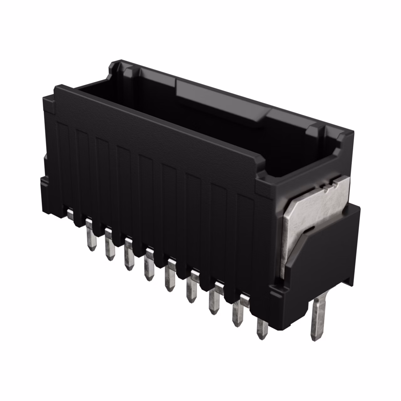 Micro-One Wire-to-Board Header, Vertical, 2.00mm Pitch, Single Row, Glow-Wire Capable, Through Hole, 9 Circuits, Tin-Bismuth Plating, Black, with Potting Capability for sale