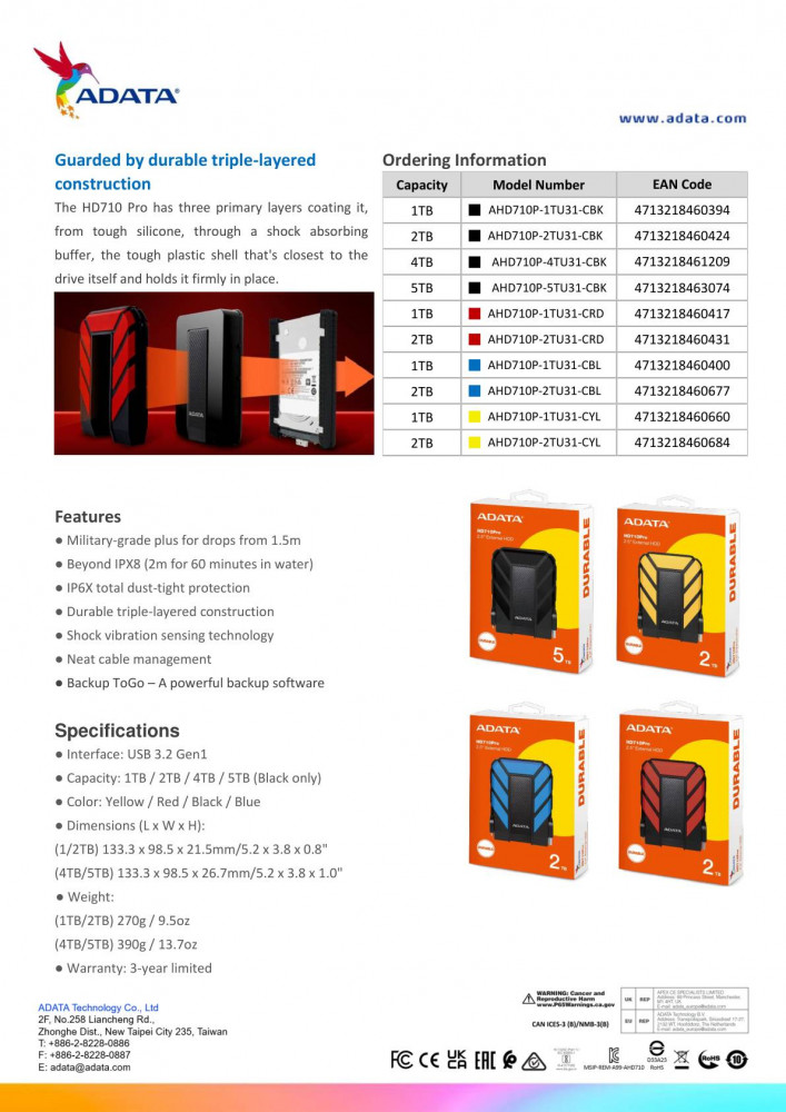 HD710 Pro product documentation page 2