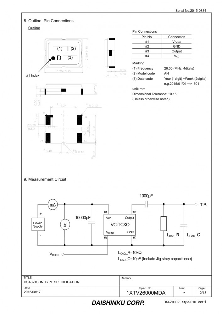 KDS 1XTV26000MDA specification page 3