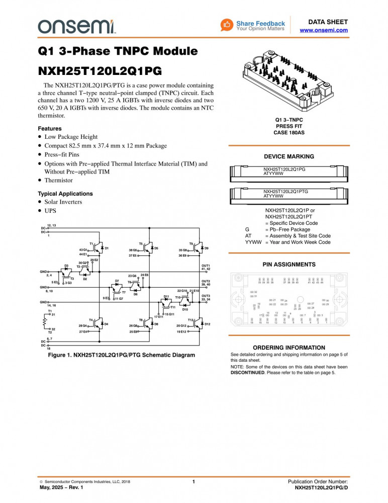 NXH25T120L2Q1 datasheet page 1
