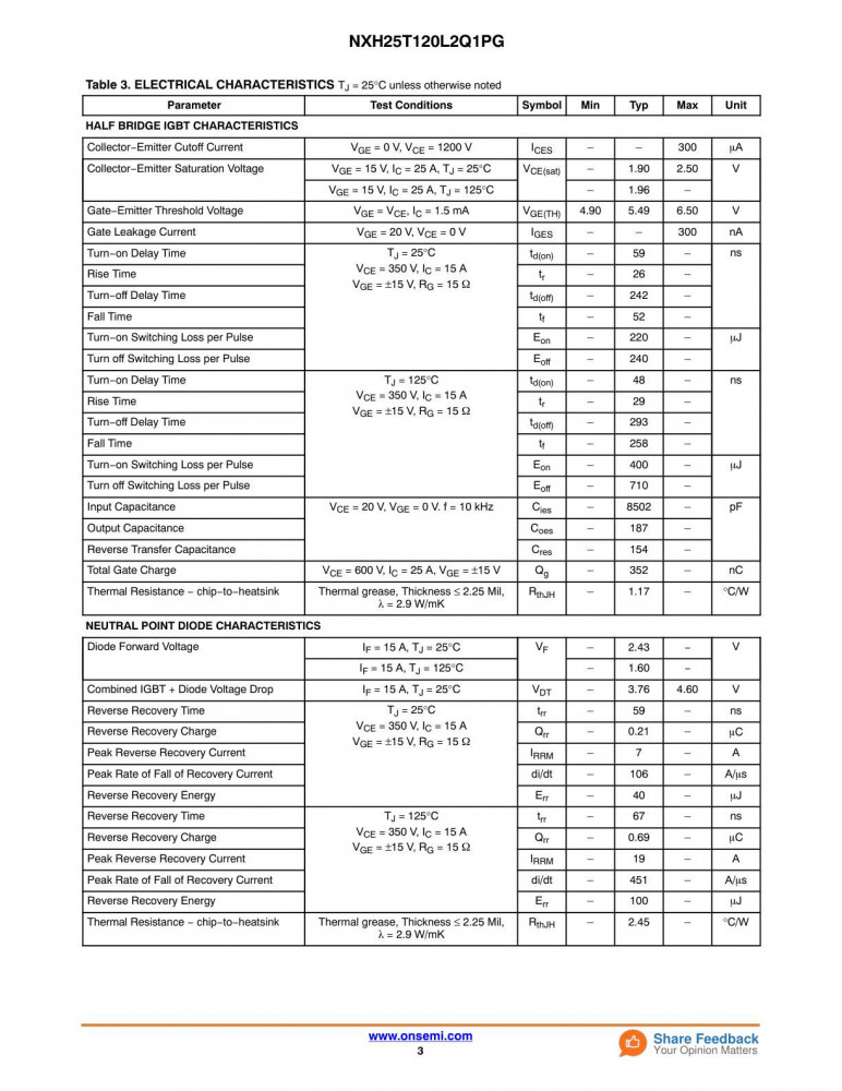 NXH25T120L2Q1 datasheet page 3