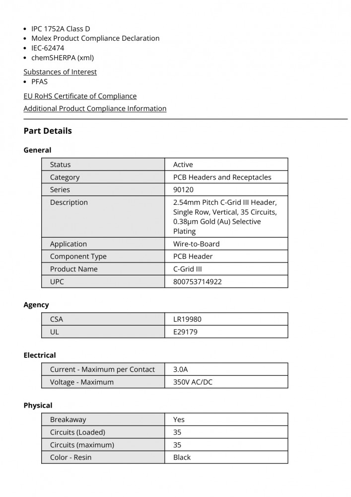 MOLEX 901200795 technical document page 2