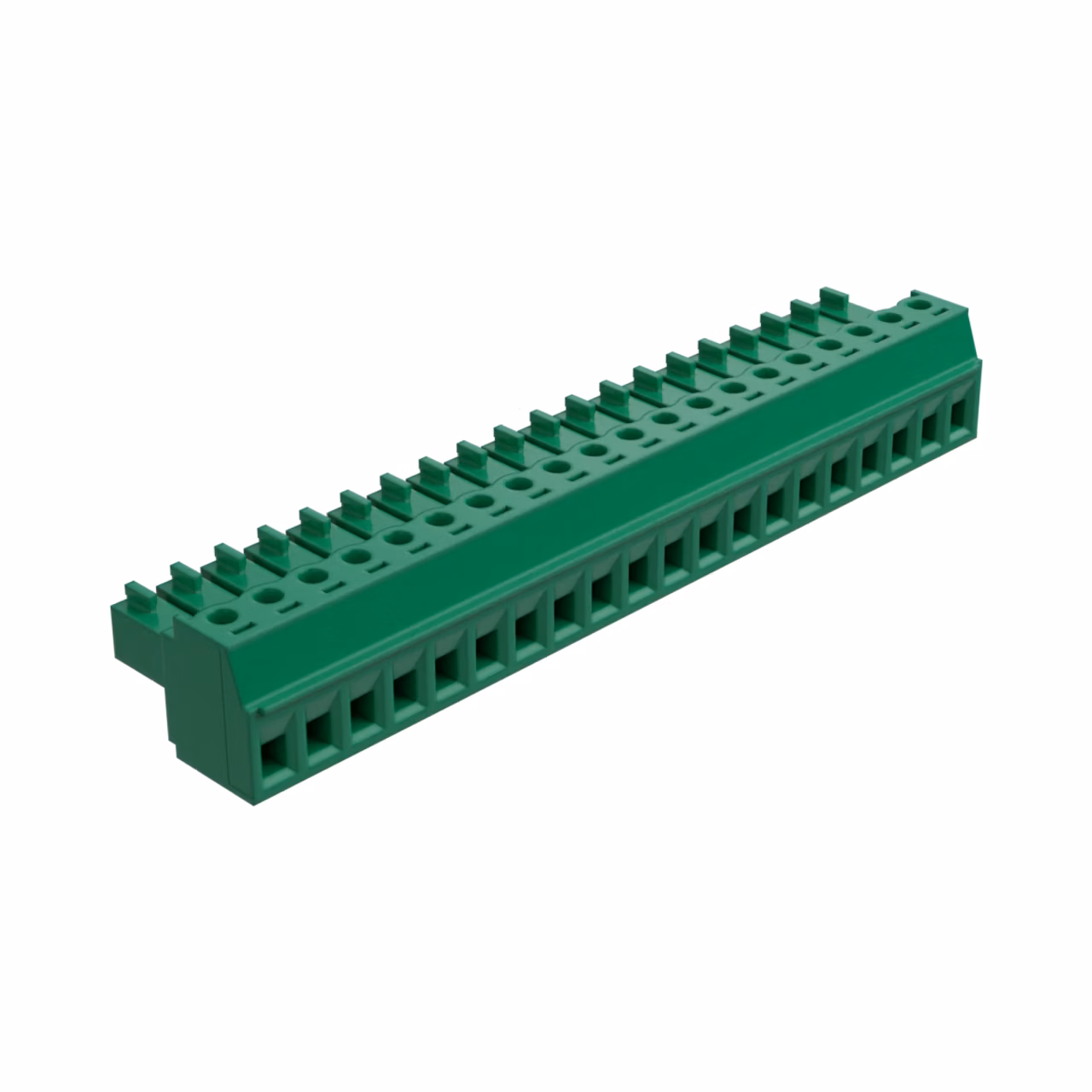 3.81mm Pitch Eurostyle Horizontal Plug, with Standard Imprinting, Green Housing, Gold (Au) Plated, 20 Circuits for sale