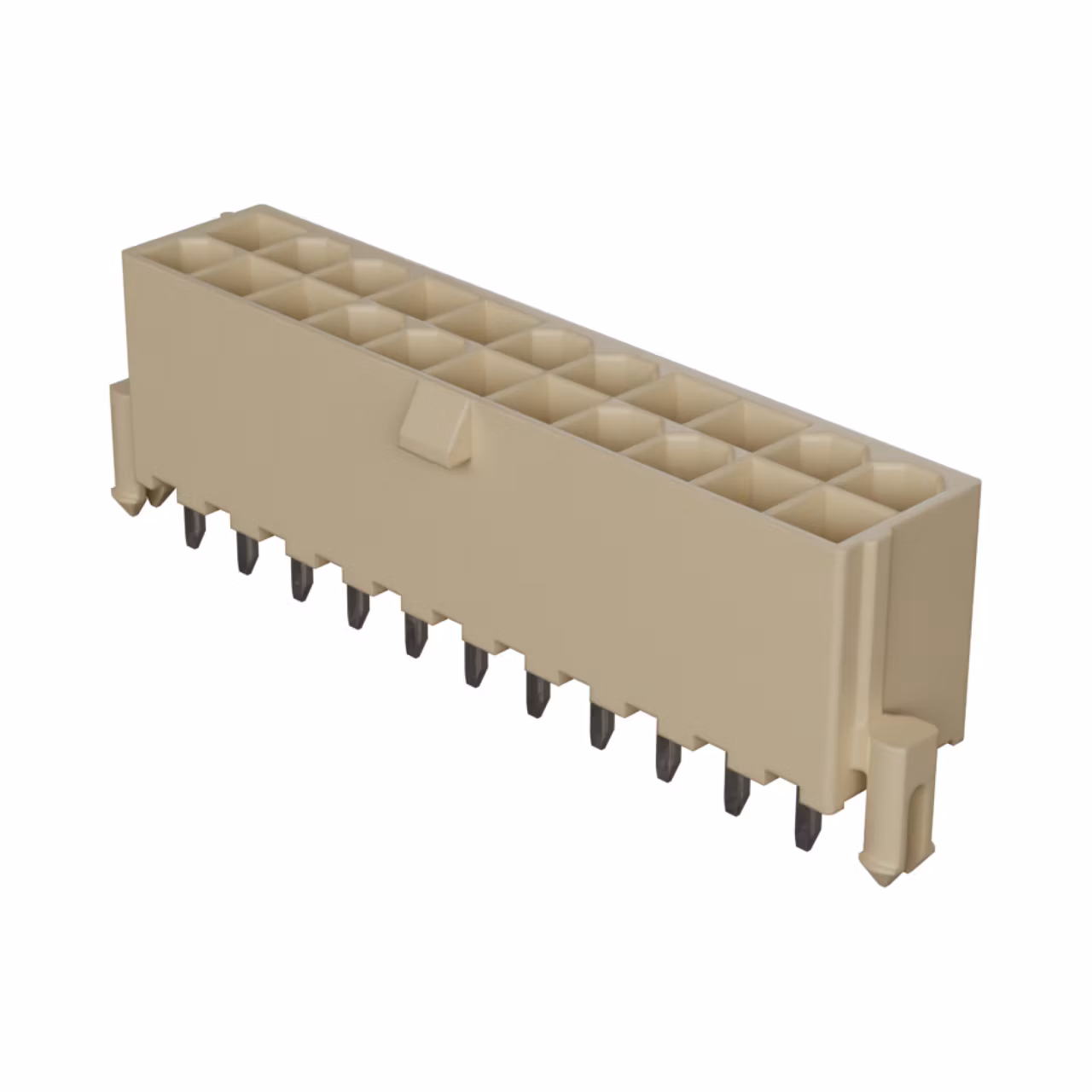Mini-Fit HCS Header, 4.20mm Pitch, Dual Row, Vertical, with Snap-in Plastic Peg PCB Lock, 22 Circuits, Nylon 6/6 94V-0, Matte Tin (Sn) Plating, without Drain Holes for sale