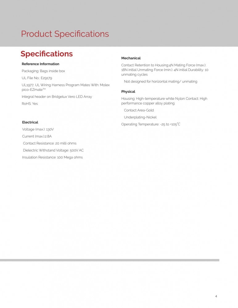 Bridgelux Vero Wire Harness datasheet page 6