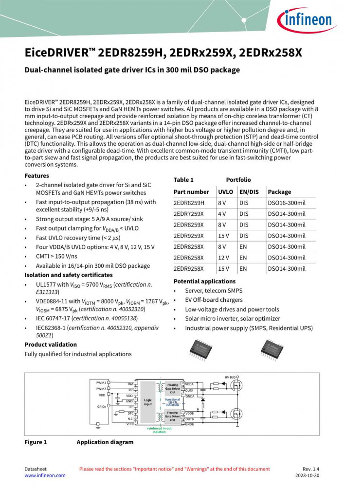 2EDR7259X datasheet page 1