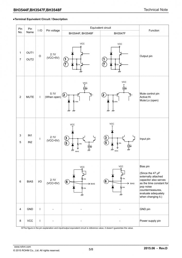 BH3547F-E2 datasheet page 5