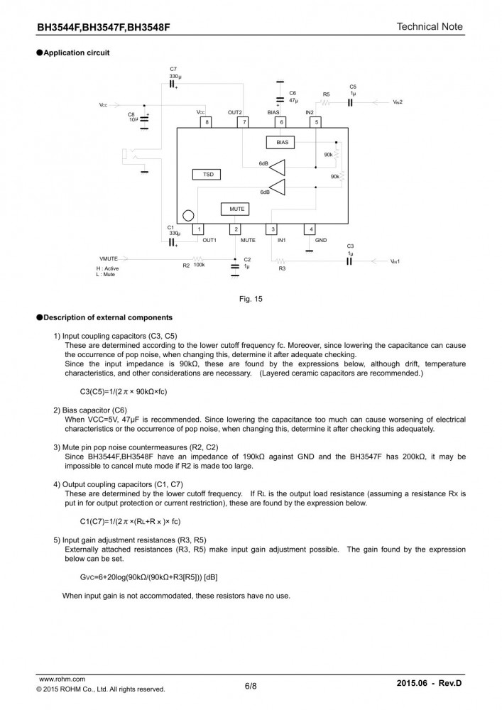 BH3547F-E2 datasheet page 6