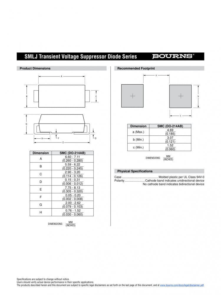 SMLJ series datasheet page 3