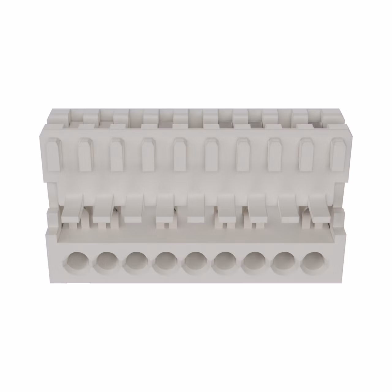 Appli-Mate RAST 2.5 Female Connector, 2.50mm Pitch, 9 Circuits, All Position Keys, Open Endwalls, Voided Circuits 3, 5 & 8, Blue Color Stripe for sale