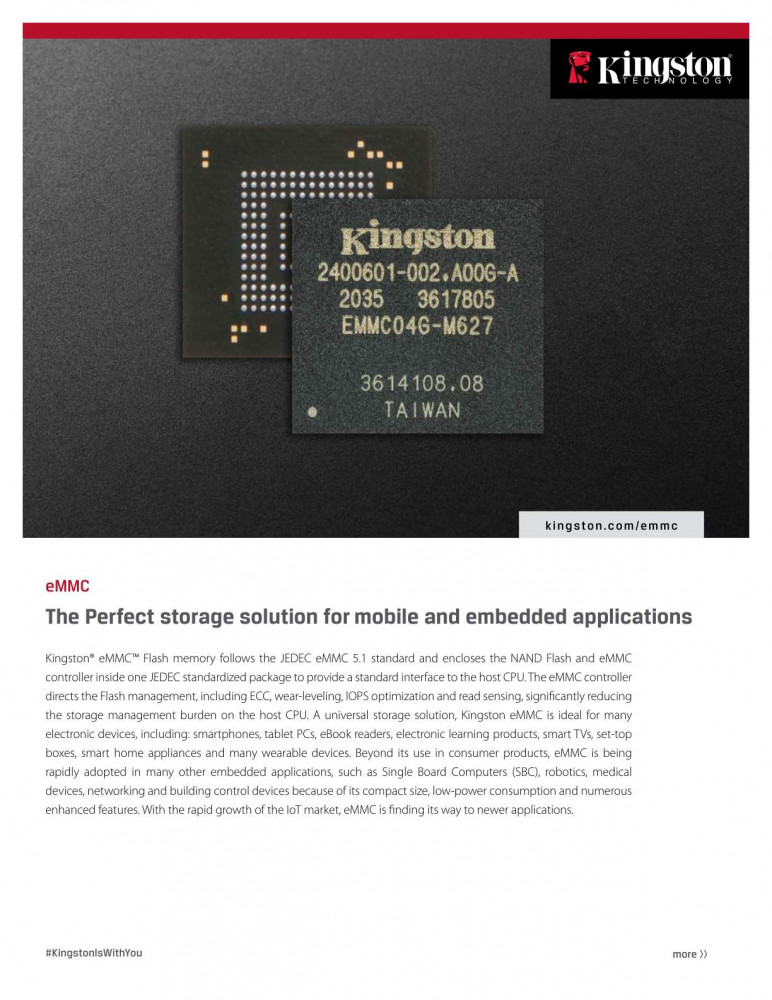 Kingston eMMC technical document page 1