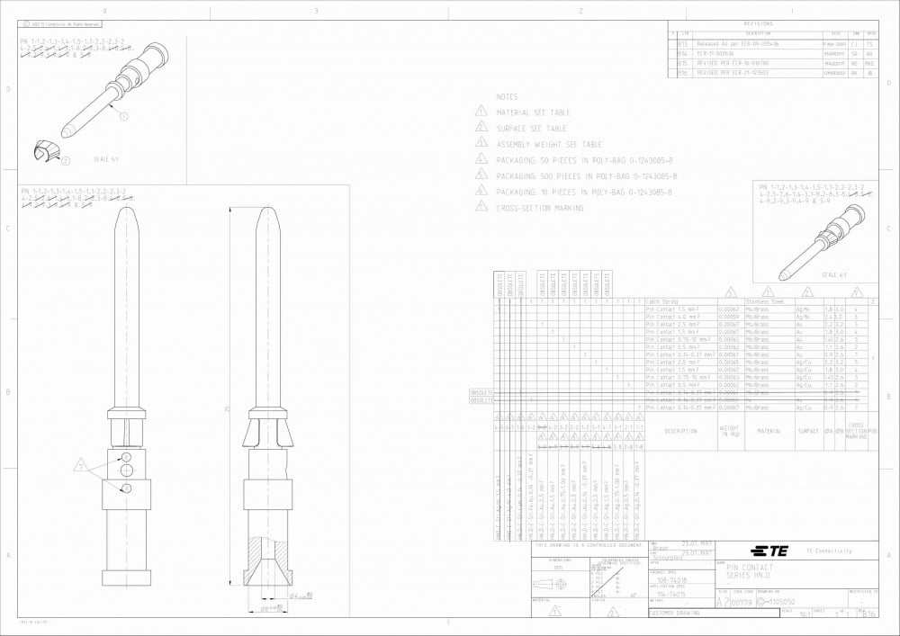 TE Connectivity 3-1105050-1 technical drawing preview