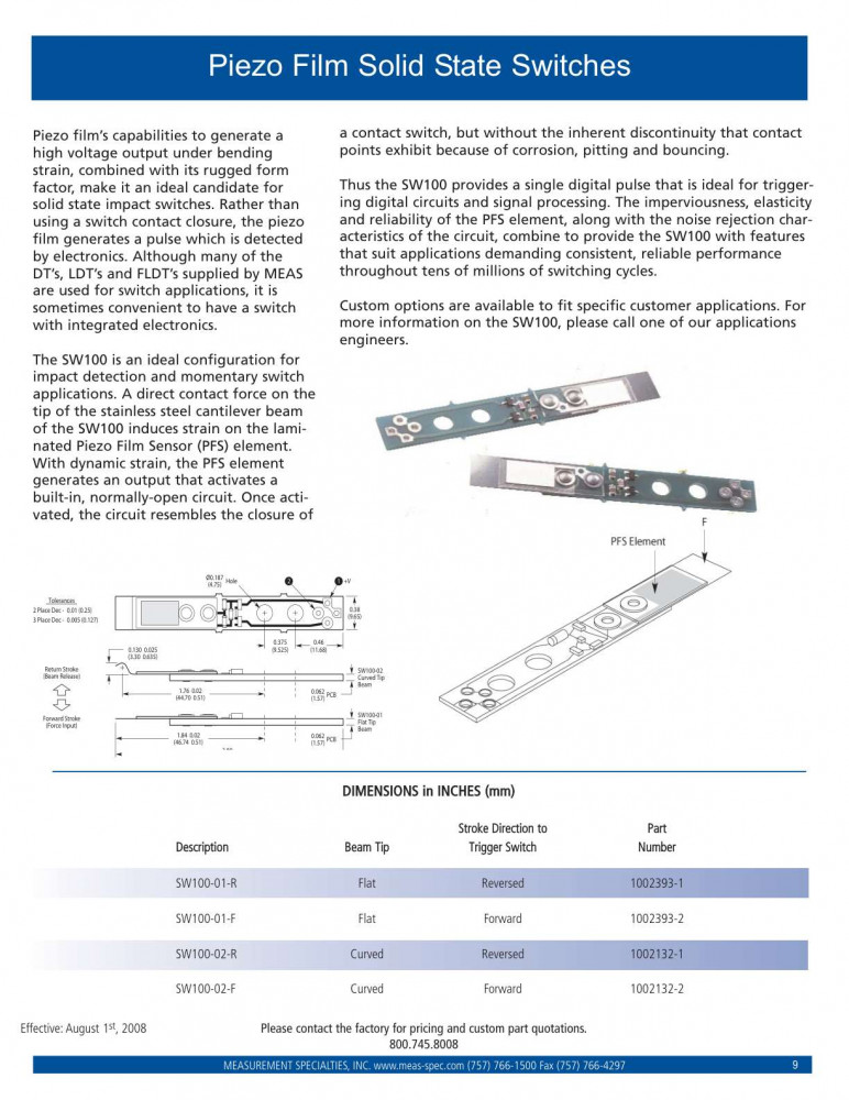 Piezo film product guide, page 10