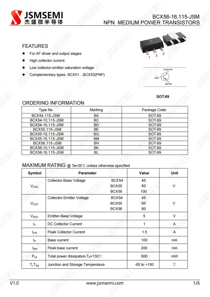 BCX56-16,115-JSM datasheet page 1