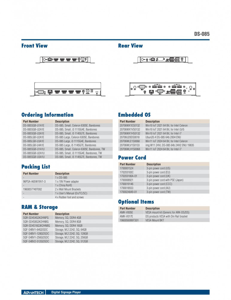 DS-085 product document page 3