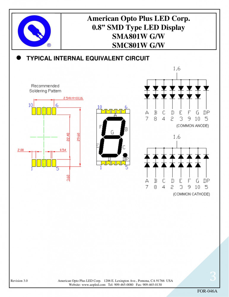 SMA801W datasheet page 3