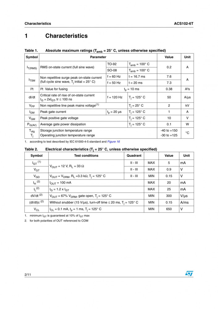ACS102 datasheet page 2