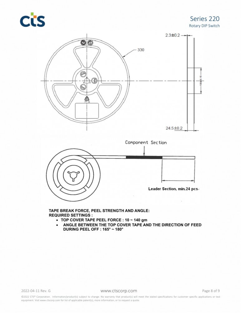 CTS Series 220 datasheet page 8