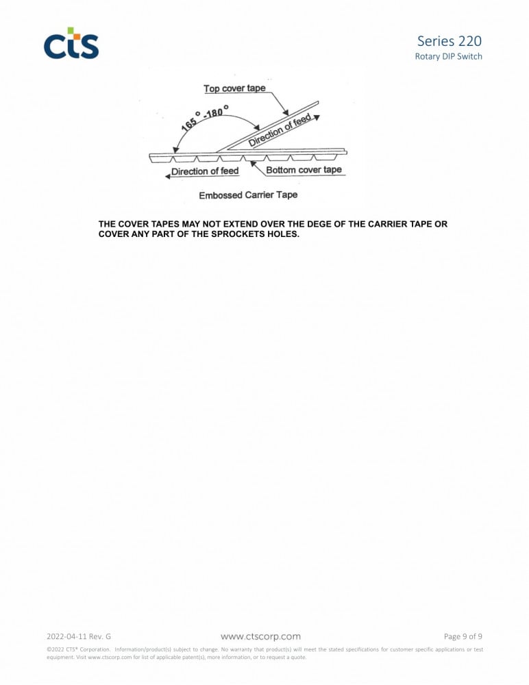 CTS Series 220 datasheet page 9