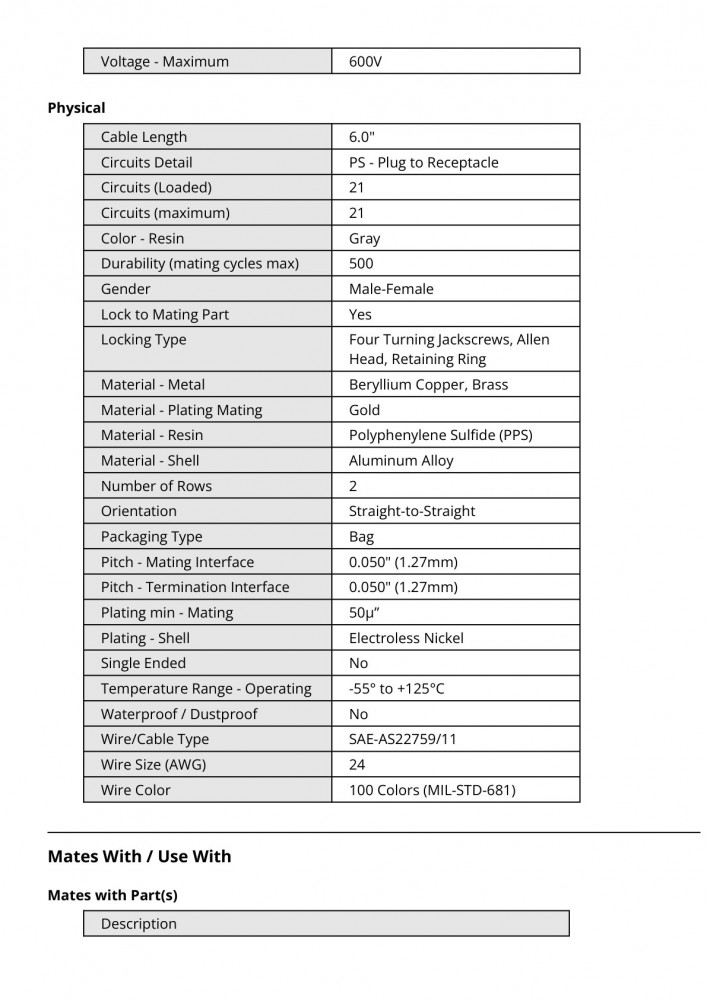 Product technical document page 2