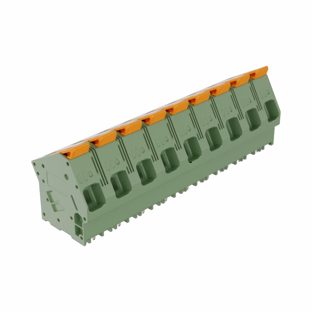 15.00mm Pitch Lever Activated Fixed Mount PCB Terminal Block, 35° Wire Entry, Bussed Terminals, 9 Circuits for sale