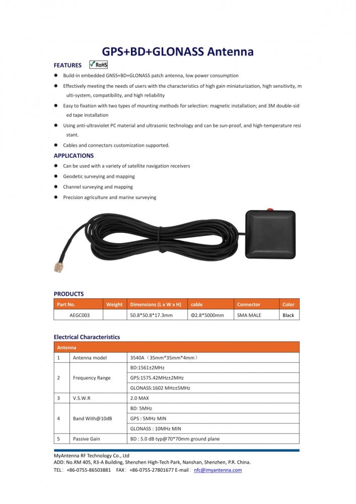 AEGC003 datasheet page 1