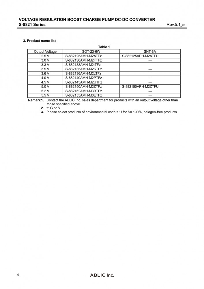 ABLIC S-8821 datasheet page 4