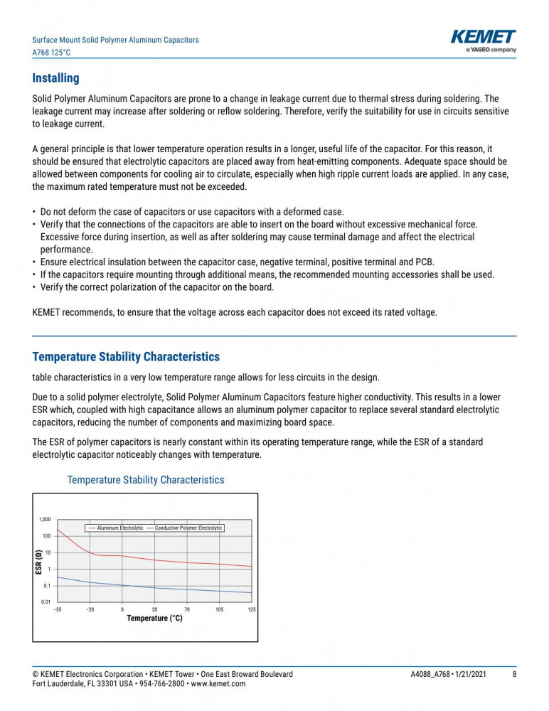 KEMET A768 datasheet page 8
