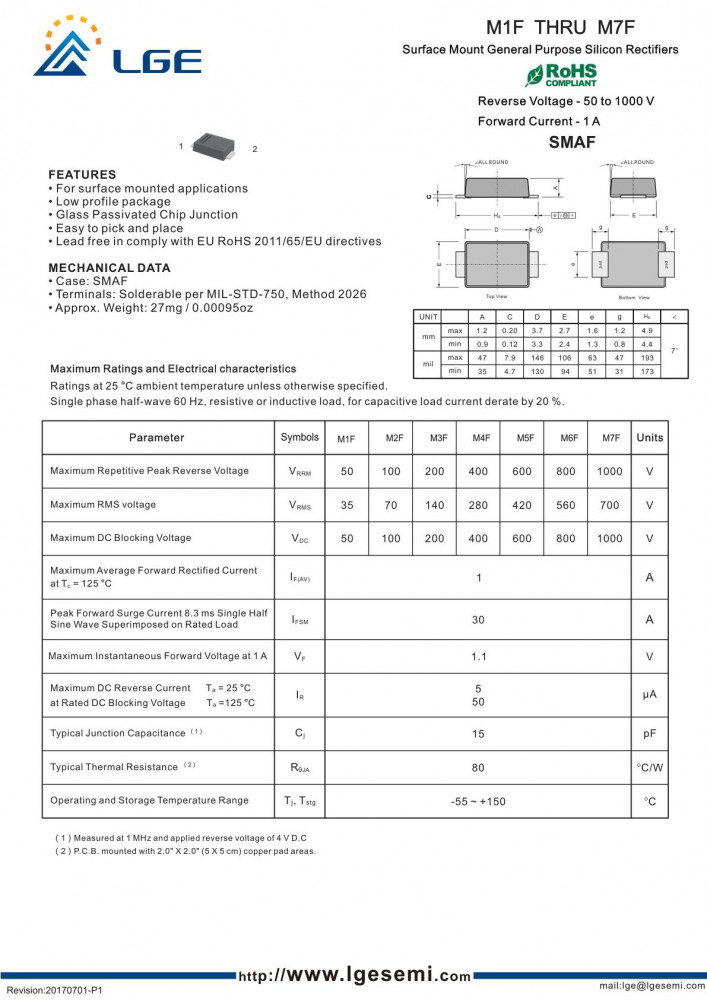 LGE M7F datasheet page 1