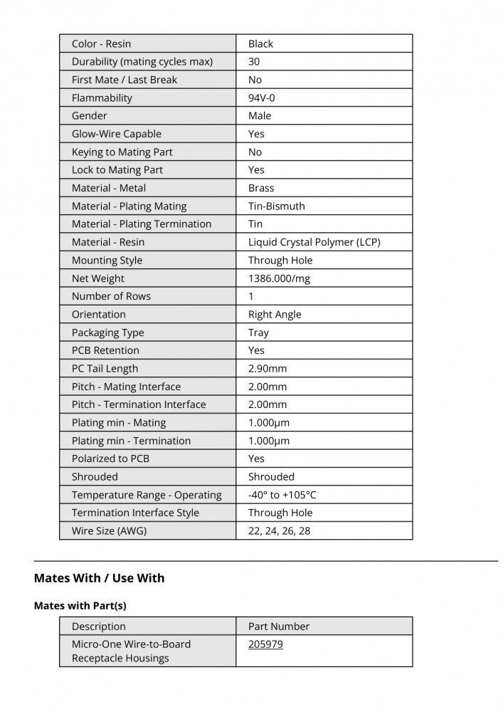 MOLEX 2200301081 technical document preview, page 3
