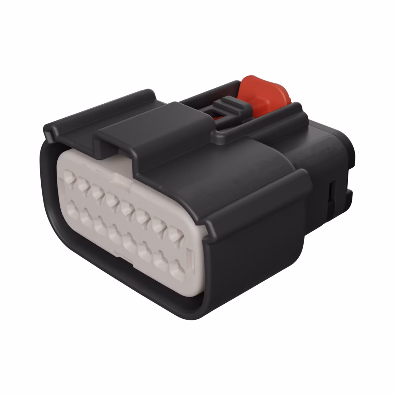 MX150 Mat-Sealed Female Connector Assembly, Dual Row, 16 Circuits, Keying Option C, with Clipslot, with Connector Position Assurance, Dark Gray for sale
