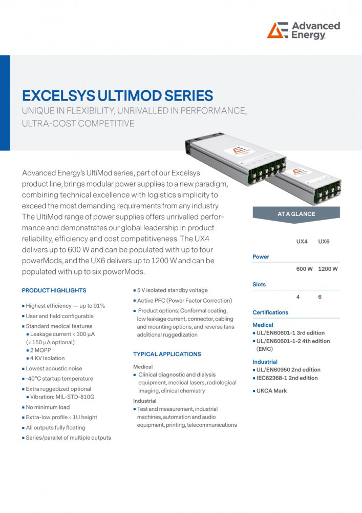 UltiMod UX4 product documentation, page 1