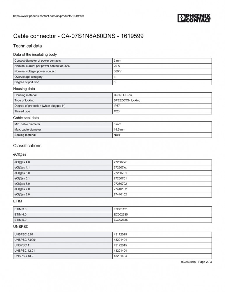 Phoenix Contact 1619599 technical document page 2