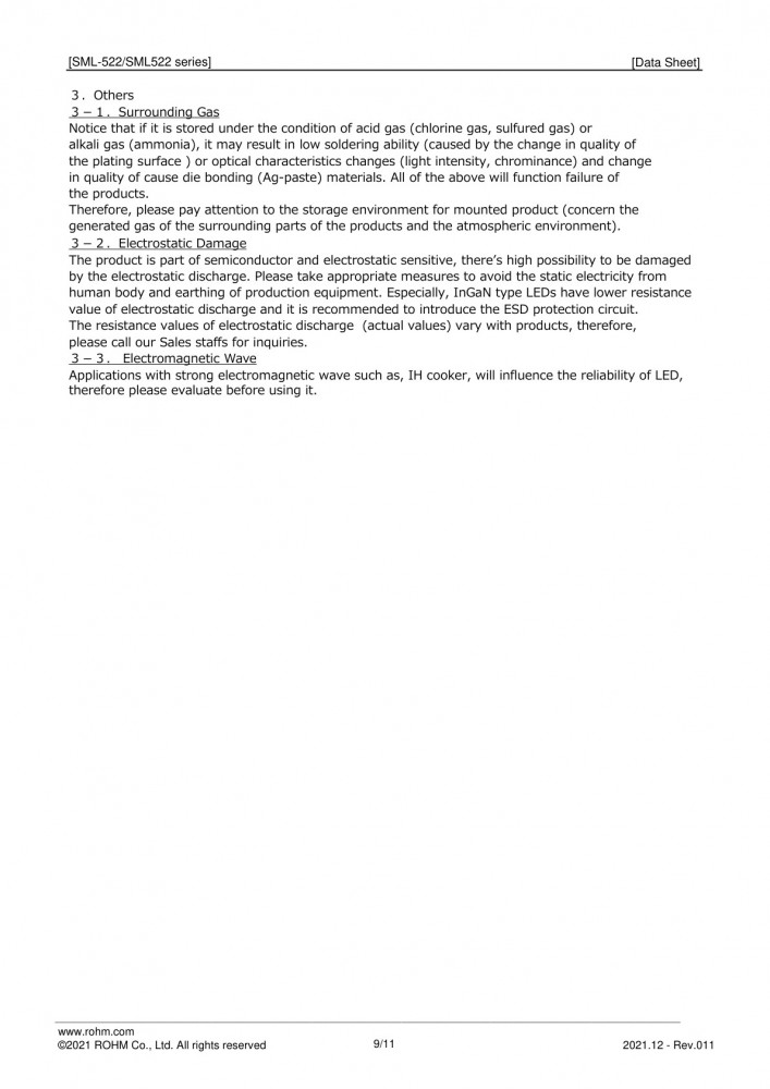 SML-522MU8WT86 datasheet page 9