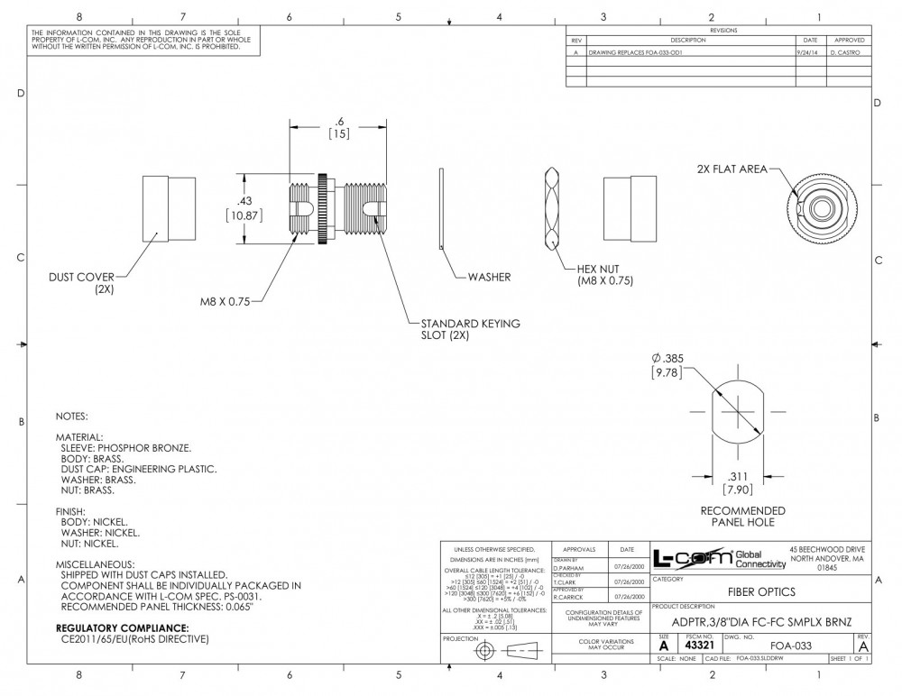 L-com FOA-033 technical document preview