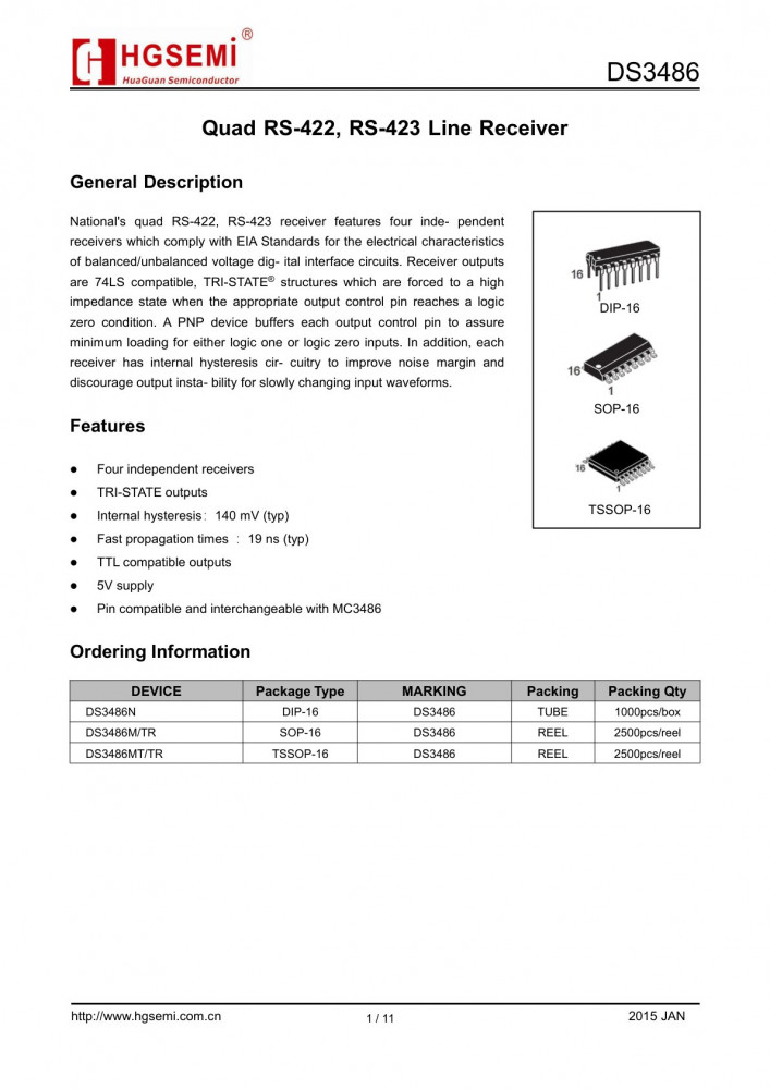DS3486N datasheet page 1