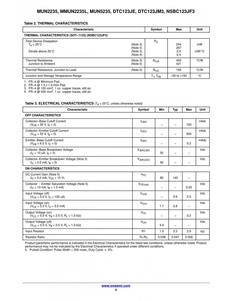 SMUN5235T1G datasheet page 4