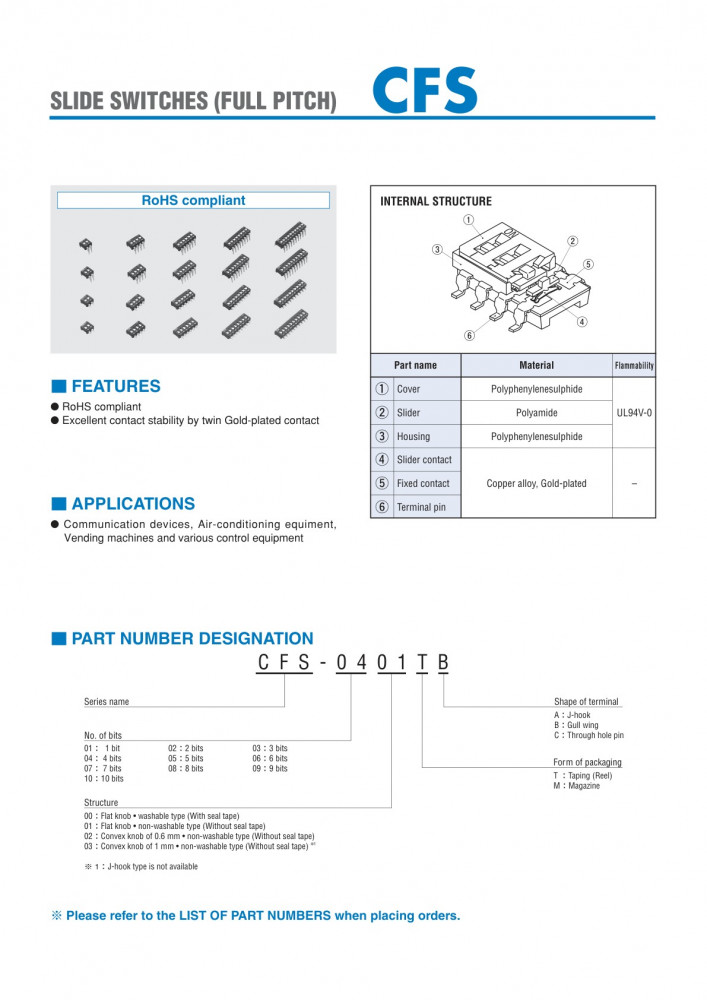 Nidec CFS series datasheet page 1