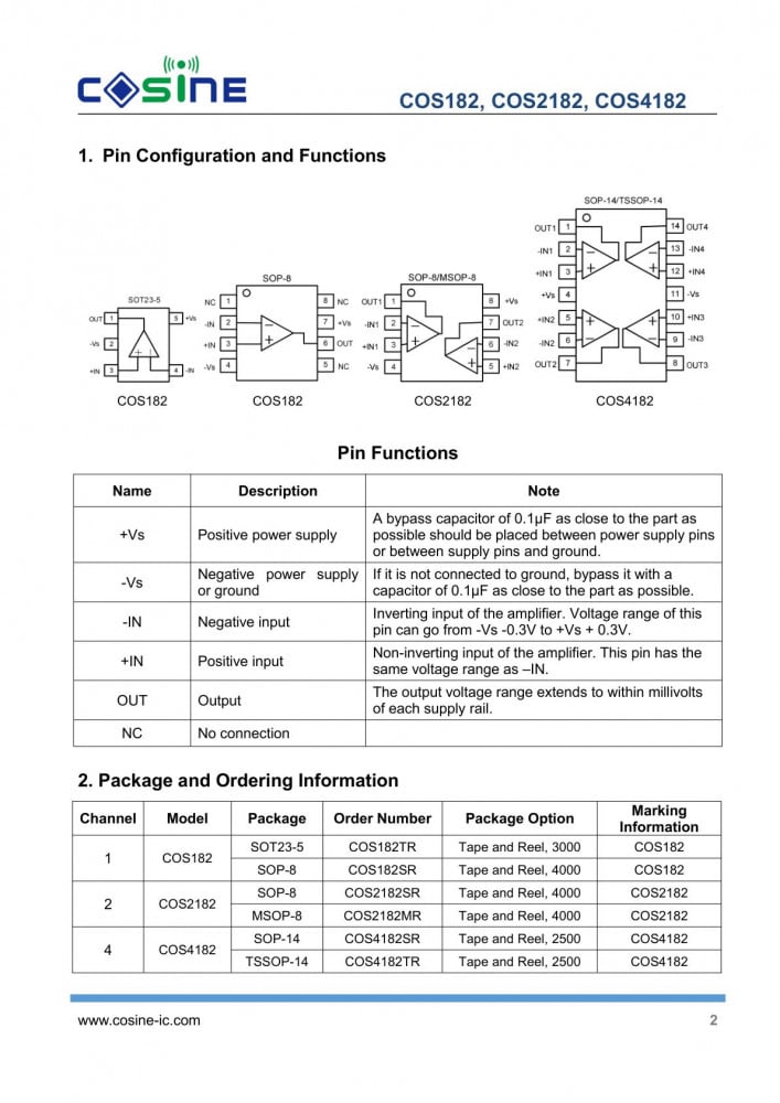 COS2182SR datasheet page 2