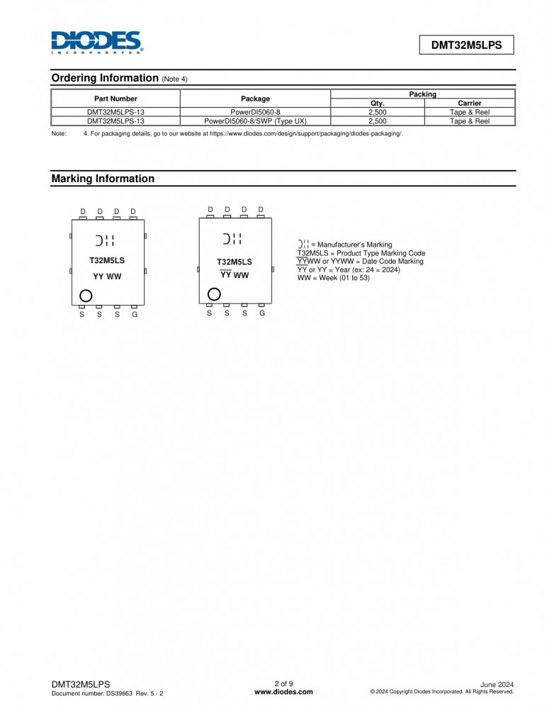 DMT32M5LPS-13 datasheet page 2