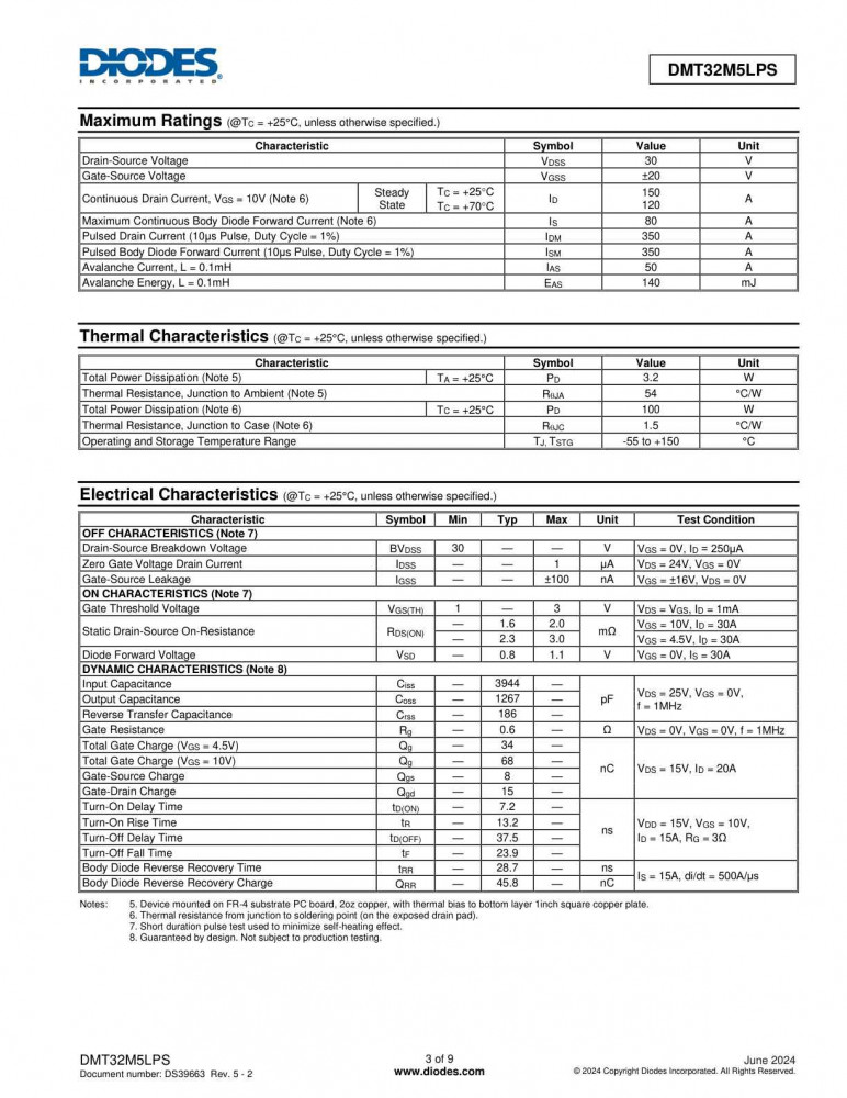 DMT32M5LPS-13 datasheet page 3