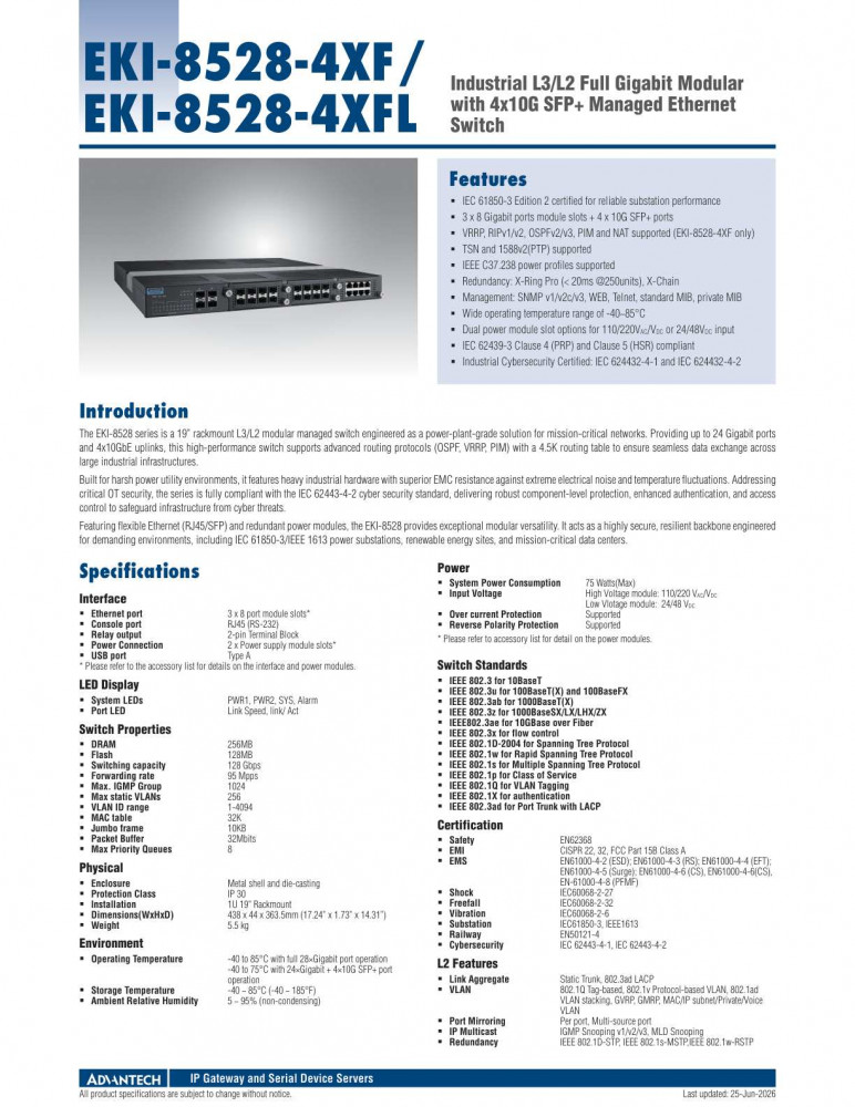 EKI-8528 product documentation preview, page 1