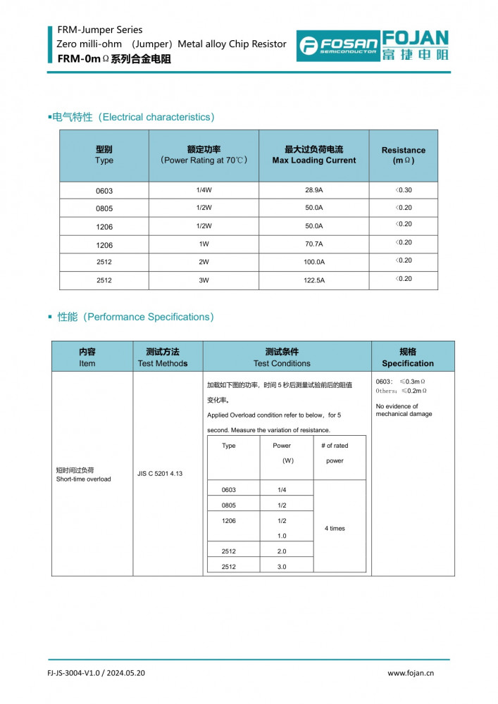 FOJAN FRM series datasheet page 3