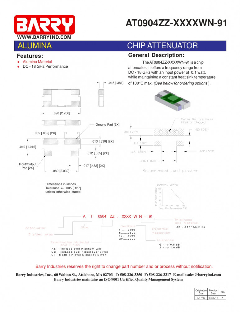 AT0904CT-1000JN-91TR technical document page