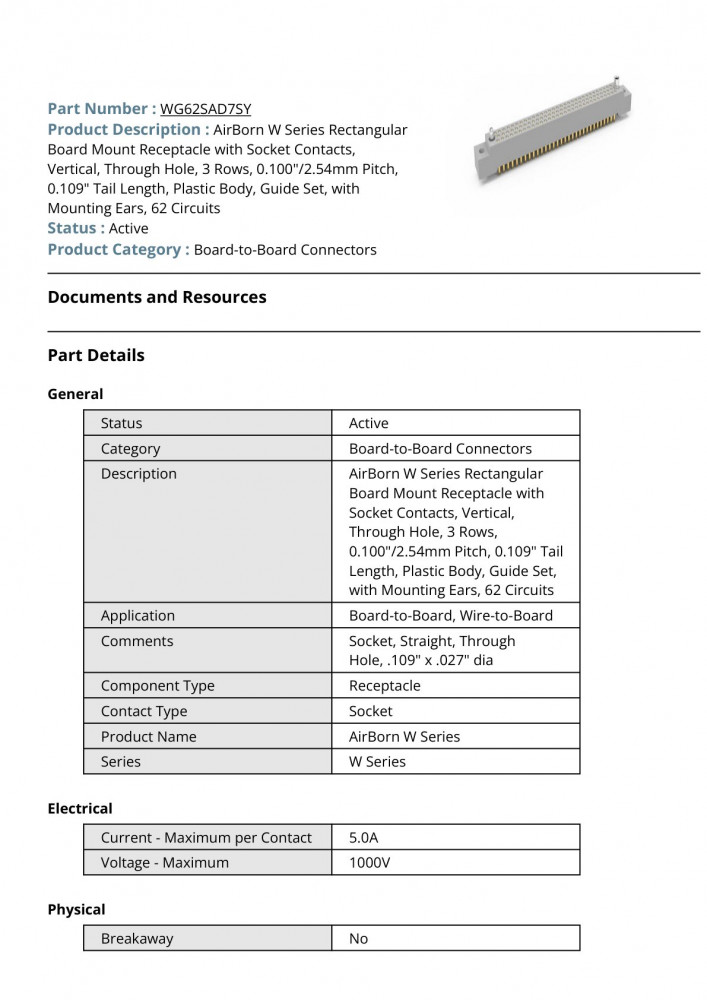 WG62SAD7SY technical document image, page 1