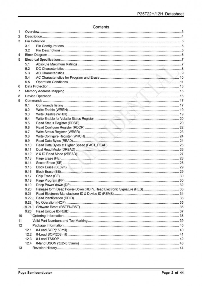 P25T22H datasheet page 2