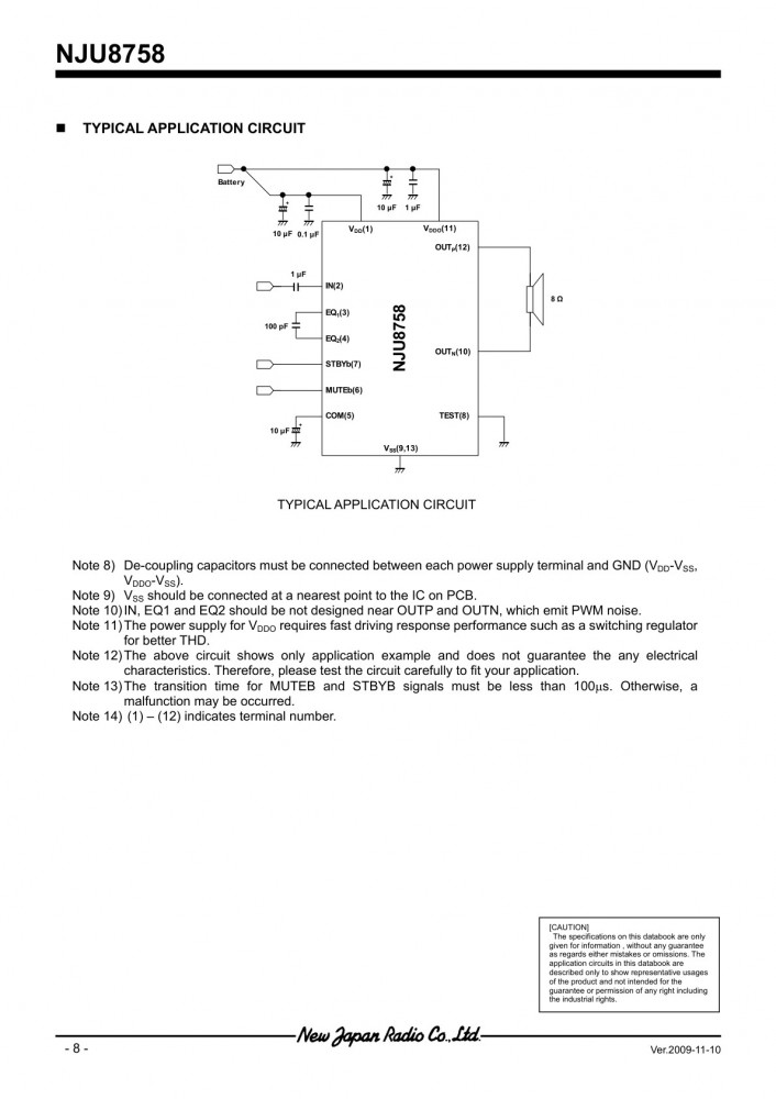NJU8758 datasheet page 8