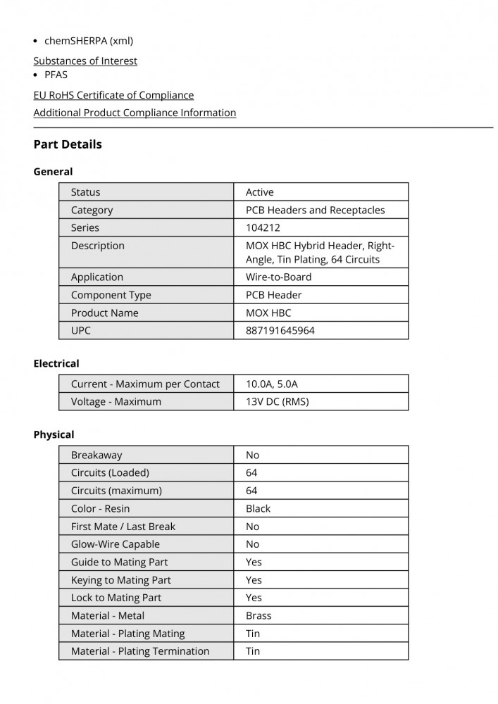 Product specification page 2