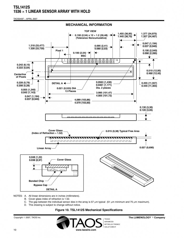 TSL1412S datasheet page 10