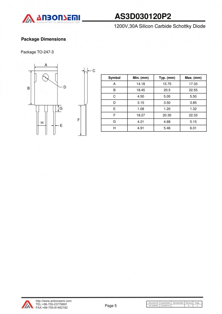 AS3D030120P2 datasheet page 5